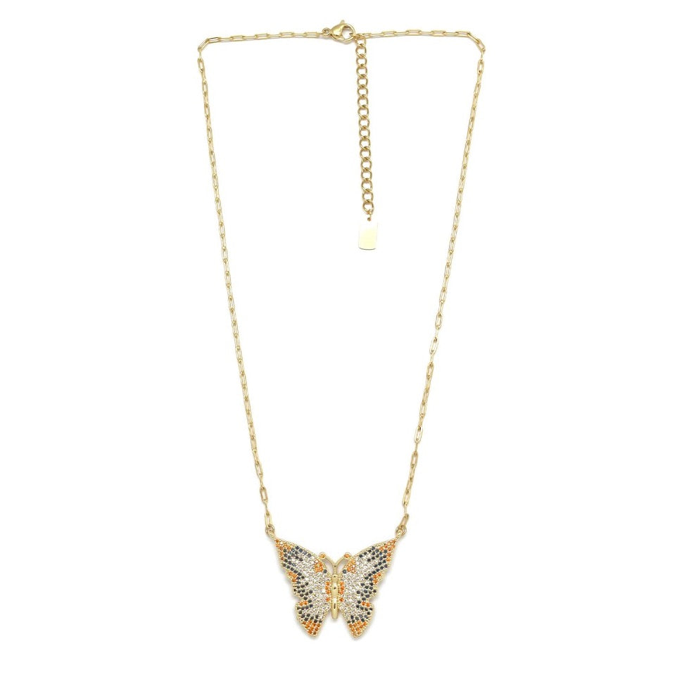 Detailed Butterfly Short Chain Necklace N2-2372 -French Flair Collecti ...